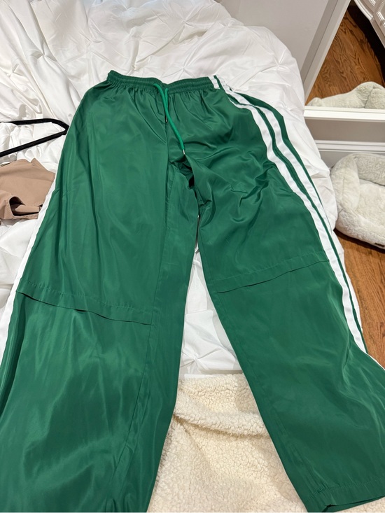 Edikted | Pants & Jumpsuits | Green Track Pants With White Side Stripes ...